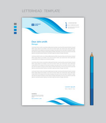 Abstract blue business letterhead template Vector Image
