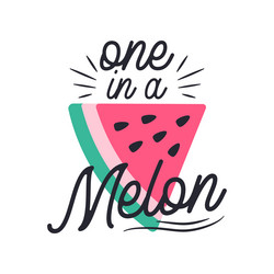 Summer slogan with cut watermelon Royalty Free Vector Image