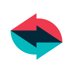 Logo of two arrows indicating a change Royalty Free Vector