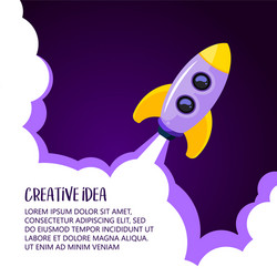 Light bulb idea insight rocket launch concept Vector Image