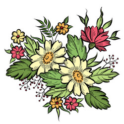 Floral background in spring colors flowers Vector Image