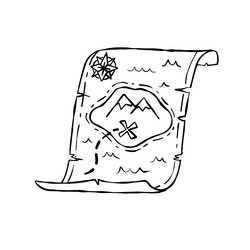 Pirate map of treasure adventure and quest Vector Image