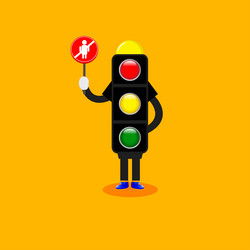 Cartoon traffic light character design Royalty Free Vector