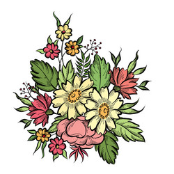 Floral background in spring colors flowers Vector Image