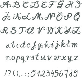 Simple hand drawn font Royalty Free Vector Image