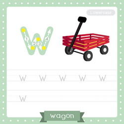 Letter w uppercase and lowercase tracing practice Vector Image