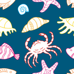 Sea Creatures Pattern Vector Images (over 3,900)