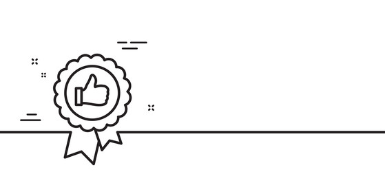 Positive feedback line icon award medal sign Vector Image