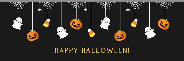 Happy halloween border banner with candy corn Vector Image