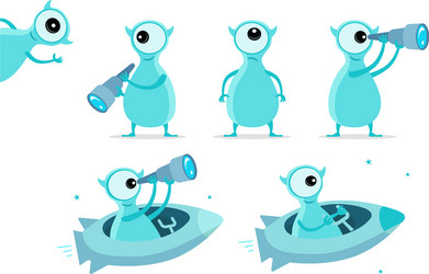 Set with alien footprint handprint Royalty Free Vector Image