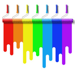 Rainbow paint roller brush Royalty Free Vector Image