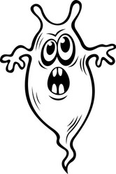 Scary ghost in black and white Royalty Free Vector Image