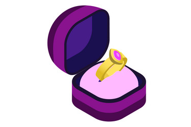 Wedding ring box icon Royalty Free Vector Image