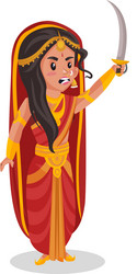 Draupadi cartoon character Royalty Free Vector Image