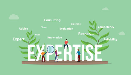 Expertise concept with people team and big text Vector Image