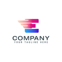 Simple letter e wing logo symbol Royalty Free Vector Image