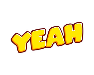 Lettering yeah comic text sound effects Royalty Free Vector