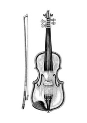 Hand drawn violin sketch Royalty Free Vector Image