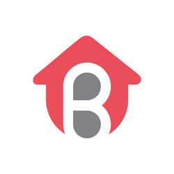 Letter b house logo design home business symbol Vector Image
