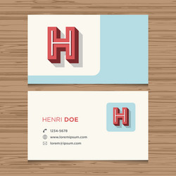 Business card letter h Royalty Free Vector Image