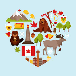 Canada sticker icons set Royalty Free Vector Image