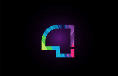 Pink line 4 number logo icon design creative Vector Image