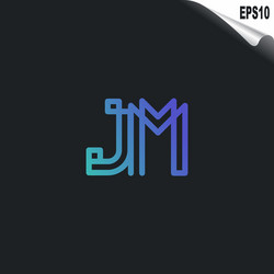 Initial jm logo design with cool style Royalty Free Vector