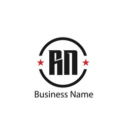 Initial letter rn logo template design Royalty Free Vector