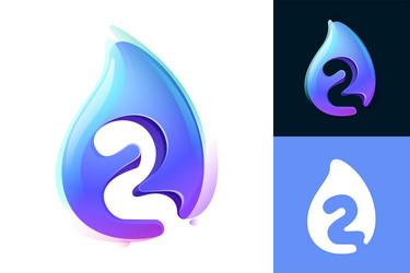 6 logo pure water drop number six Royalty Free Vector Image