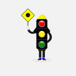 Cartoon traffic light character design Royalty Free Vector