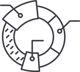 Cohort analysis line icon concept analysis Vector Image