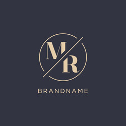 Mr initial wedding monogram logo Royalty Free Vector Image