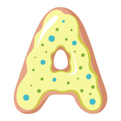 Letter donut alphabet on white Royalty Free Vector Image