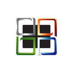 Luxury four block square window logo design Vector Image