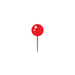 Red round push office map pin marker icon isolated