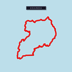 Uganda editable outline map Royalty Free Vector Image