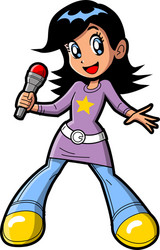 Anime manga boy pop star Royalty Free Vector Image