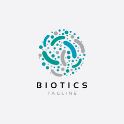 Microbiology logo bacterial microorganism Vector Image