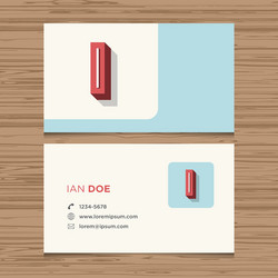 Business card with alphabet letter on a wood Vector Image