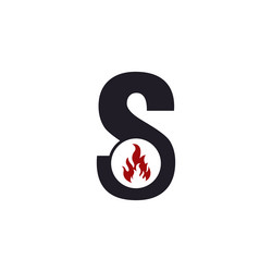 Initial letter s with flame fire logo design Vector Image