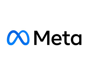 Meta social media logo symbol with name black Vector Image