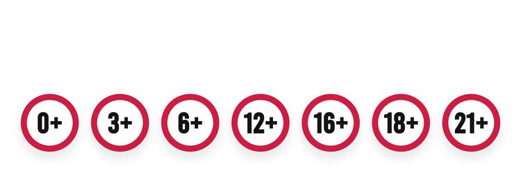 Age requirement icons restriction Royalty Free Vector Image