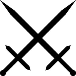 Crossed gladius swords icon Royalty Free Vector Image