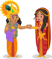 Draupadi cartoon character Royalty Free Vector Image