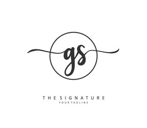 G s gs initial letter handwriting and signature Vector Image