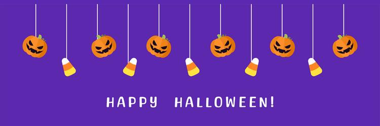 Happy halloween border banner with candy corn Vector Image