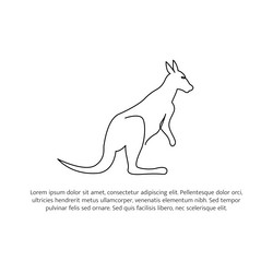 Kangaroo line design simple animal silhouette Vector Image