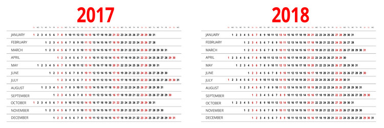 2018 Calendar Vector Images (over 17,000)