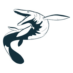 Lizard mosasaur drawn Royalty Free Vector Image