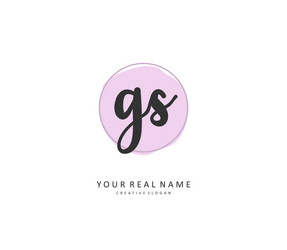 G s gs initial letter handwriting and signature Vector Image